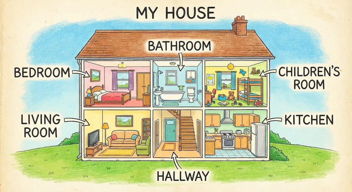 Rooms in the House in English: Vocabulary & Exercises