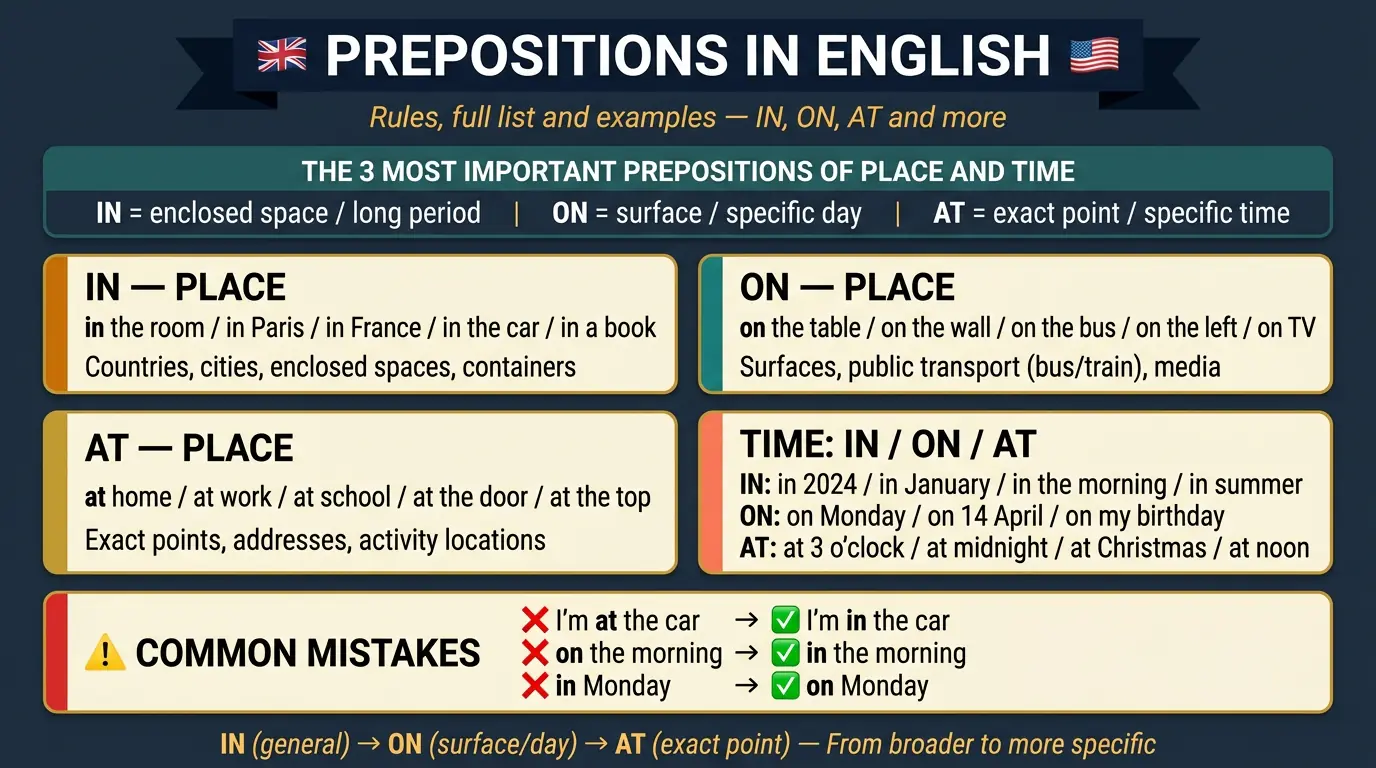 Prepositions in English: Rules, List, and Examples - Break into English